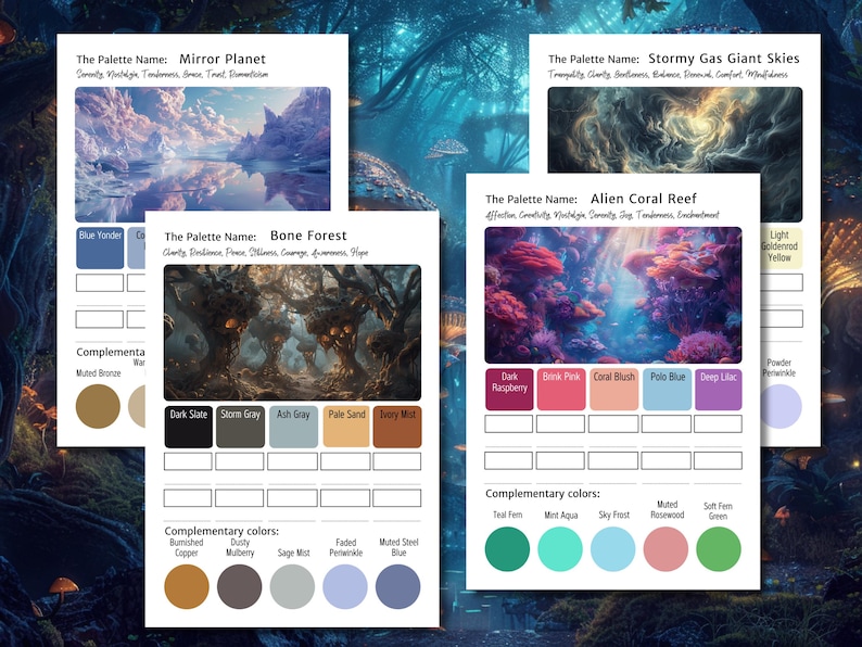 Alien Color Palette Bundle | Sci-fi Color Schemes for Adult Coloring ...