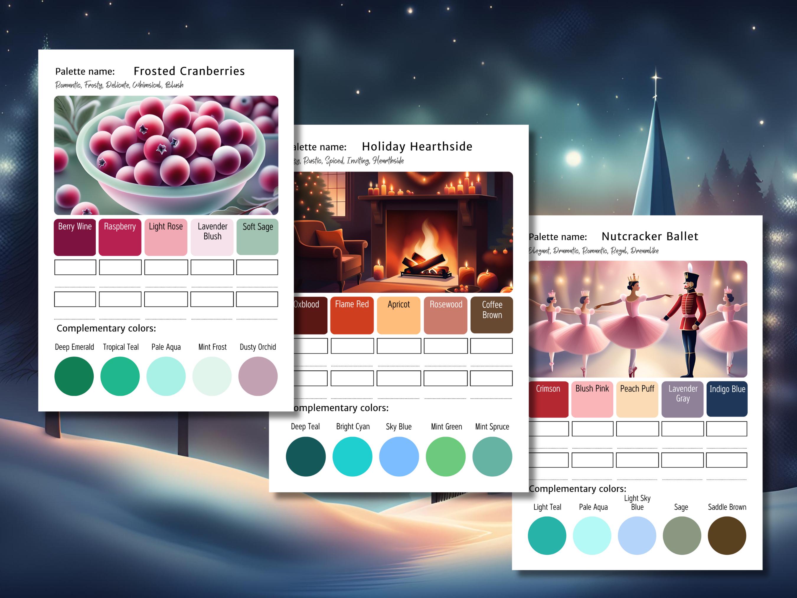 Christmas Color Palette Bundle | Holiday Color Schemes for Coloring ...