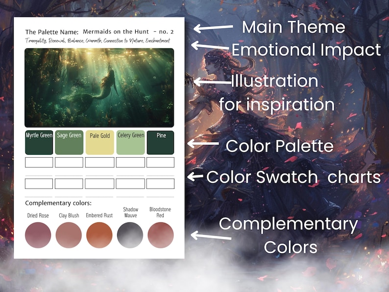 Twilight Color Palette Bundle | Moody Color Schemes for Adult Coloring ...