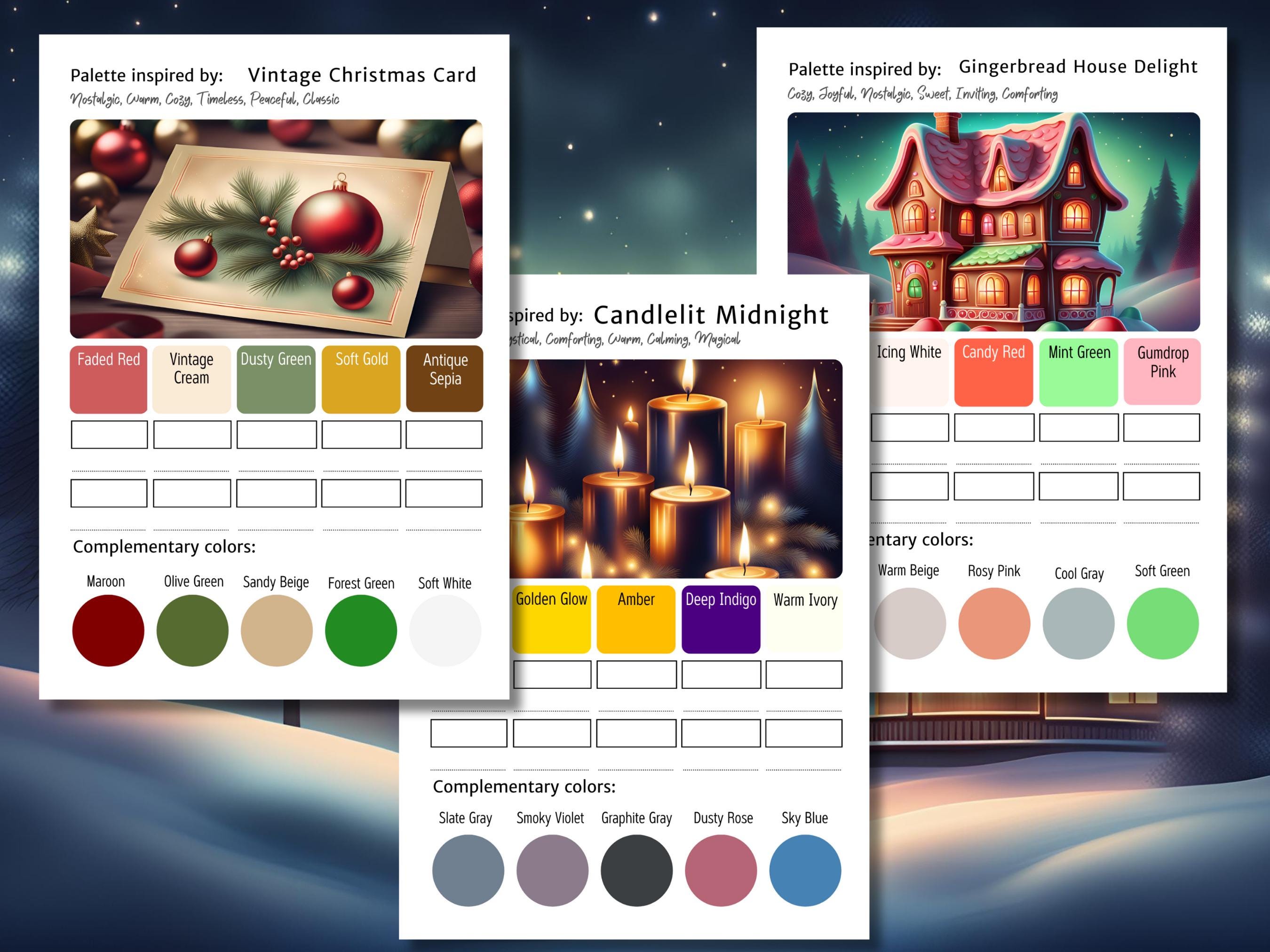 15 Enchanted Color Palettes for Christmas Coloring Book & Winter Art ...
