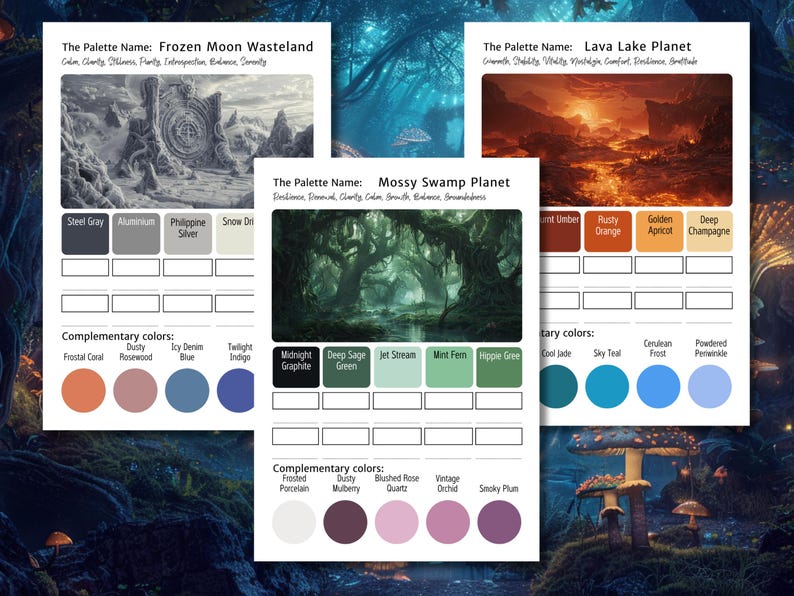 Alien Color Palette Bundle | Sci-fi Color Schemes for Adult Coloring ...