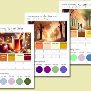 15 X Autumn Color Palette: Printable Color Scheme for Cozy Coloring ...