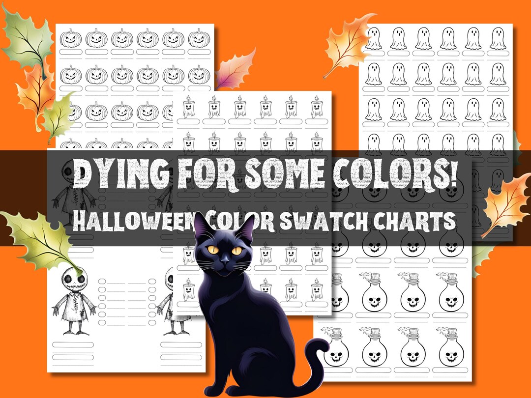 Halloween Swatch Charts for Adult Coloring – Test Spooky Color Combos ...