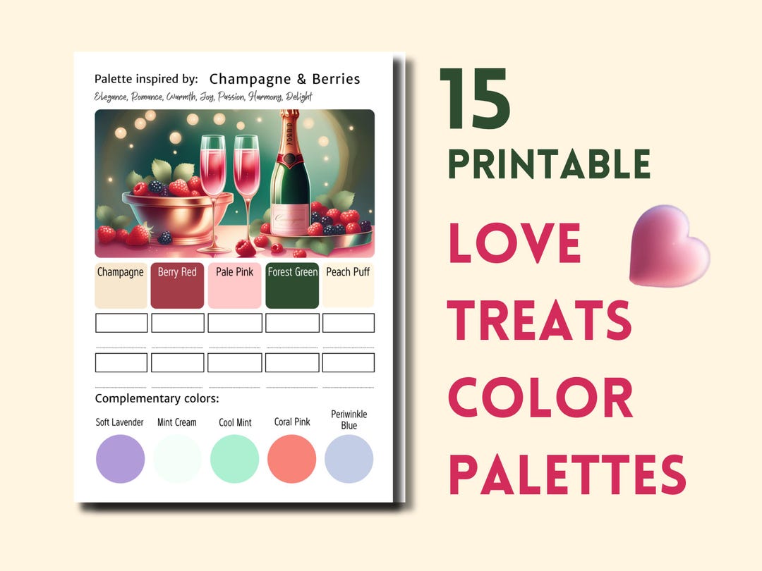 Love Treats Color Palettes | 15 Romantic and Sweet-themed Printable ...