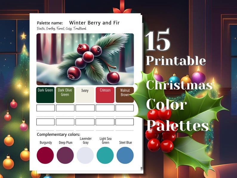 Christmas Color Palette Bundle | Holiday Color Schemes for Coloring ...