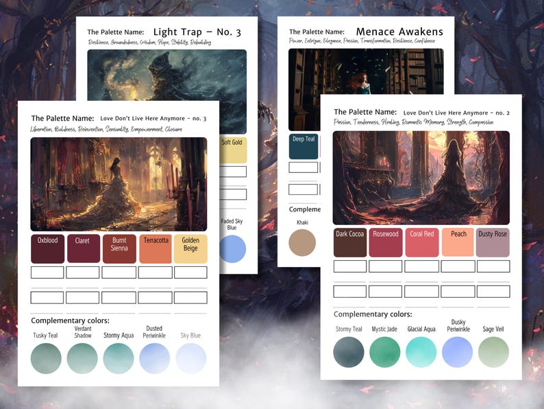 Twilight Stories Color Palettes | 15 Moody Fairytale Swatches ...