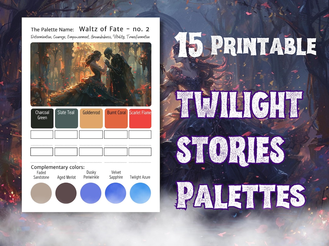 Twilight Stories Color Palette Bundle | 15 Printable Color Palettes for ...