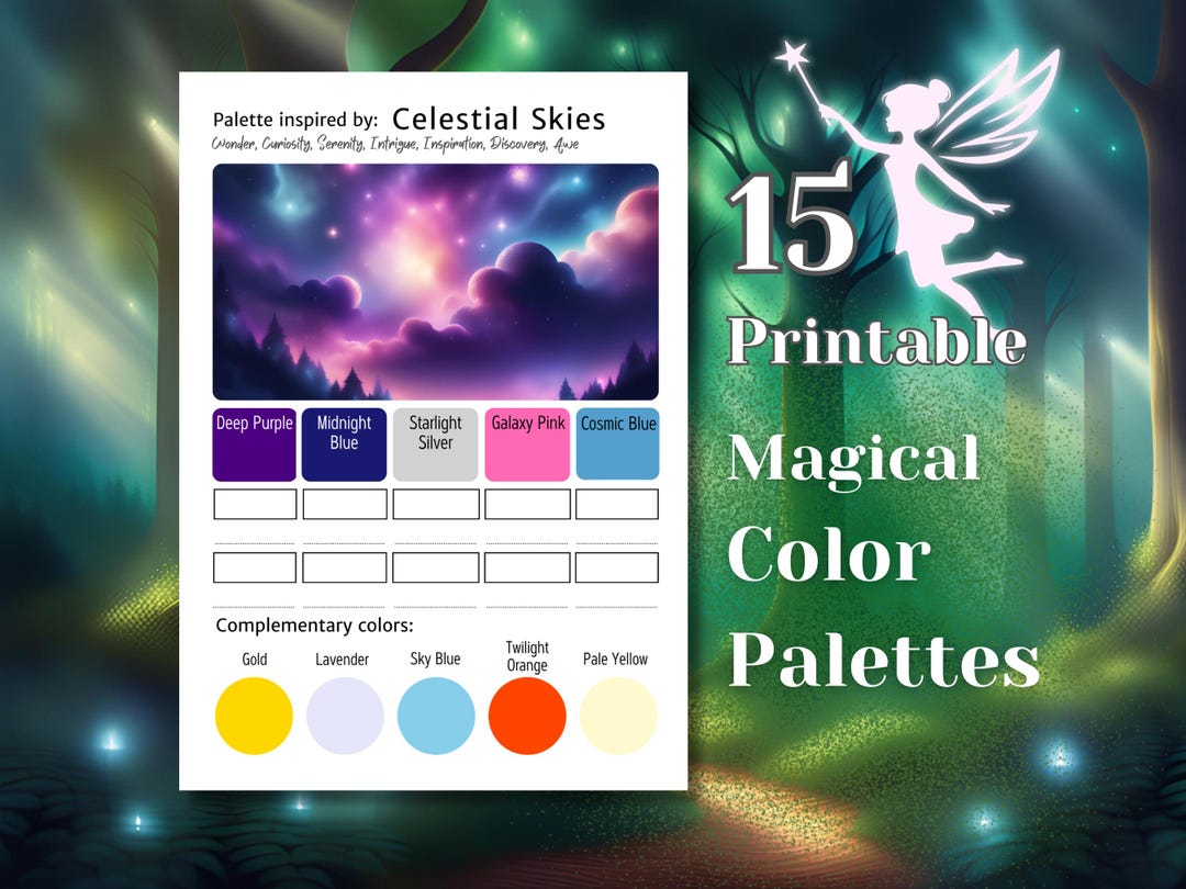 15 Enchanted Color Palettes for Fantasy Coloring Book & Magical Art ...