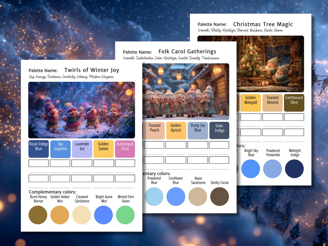 Christmas Color Palette Bundle | Holiday Color Schemes for Adult ...