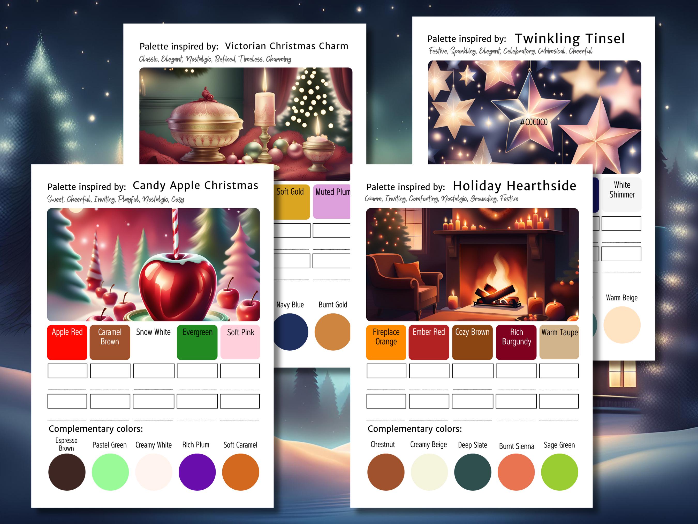 15 Enchanted Color Palettes for Christmas Coloring Book & Winter Art ...