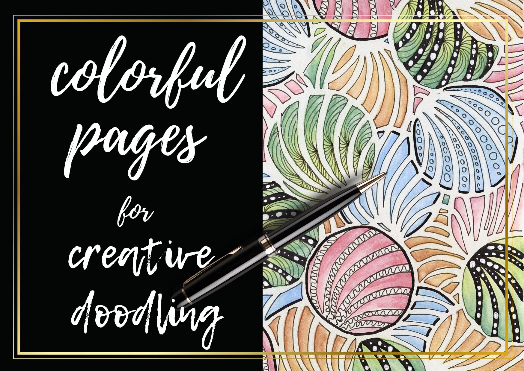 7 REVERSE COLORING Colorful Pages Hand Drawn Patterns for DOODLING and ...
