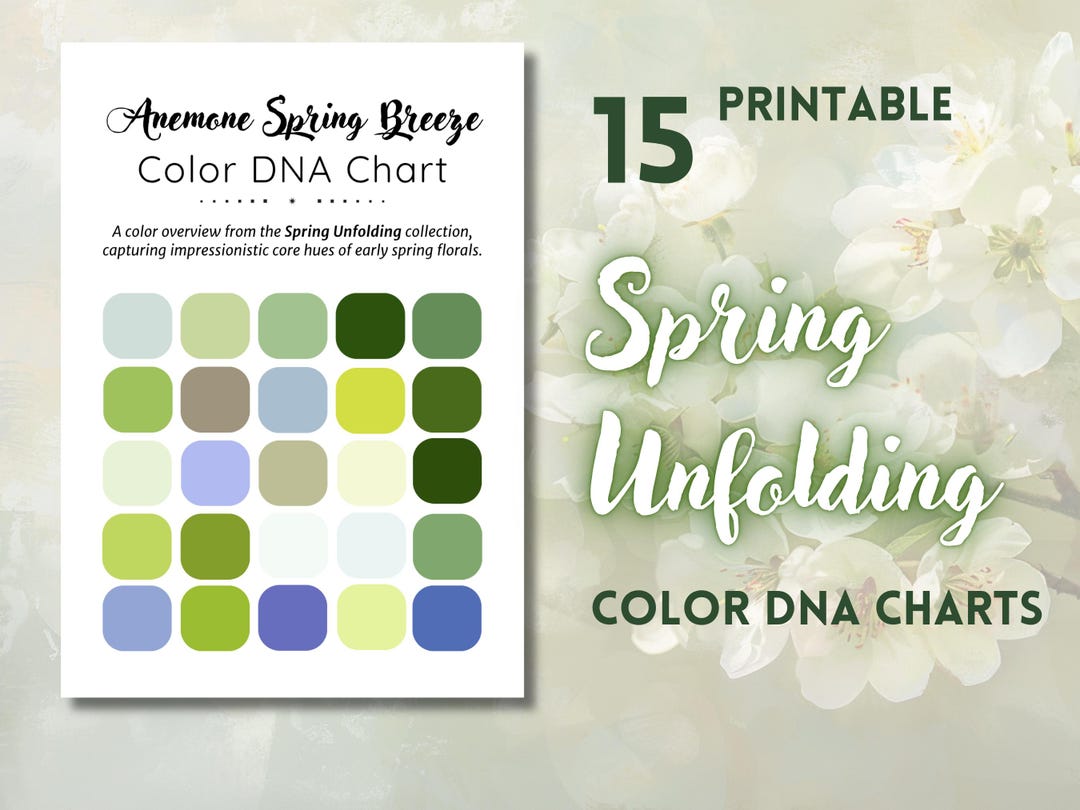Spring Color Palette Charts | Floral Color DNA Printable | Color ...