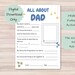 Printable Father's Day Worksheet, Father's Day Gift From Kids, Fill in ...
