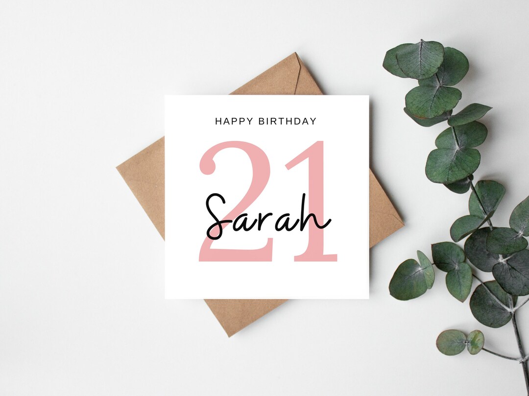 Personalised 21st Birthday Card, Custom 21st Birthday Card, Twenty ...