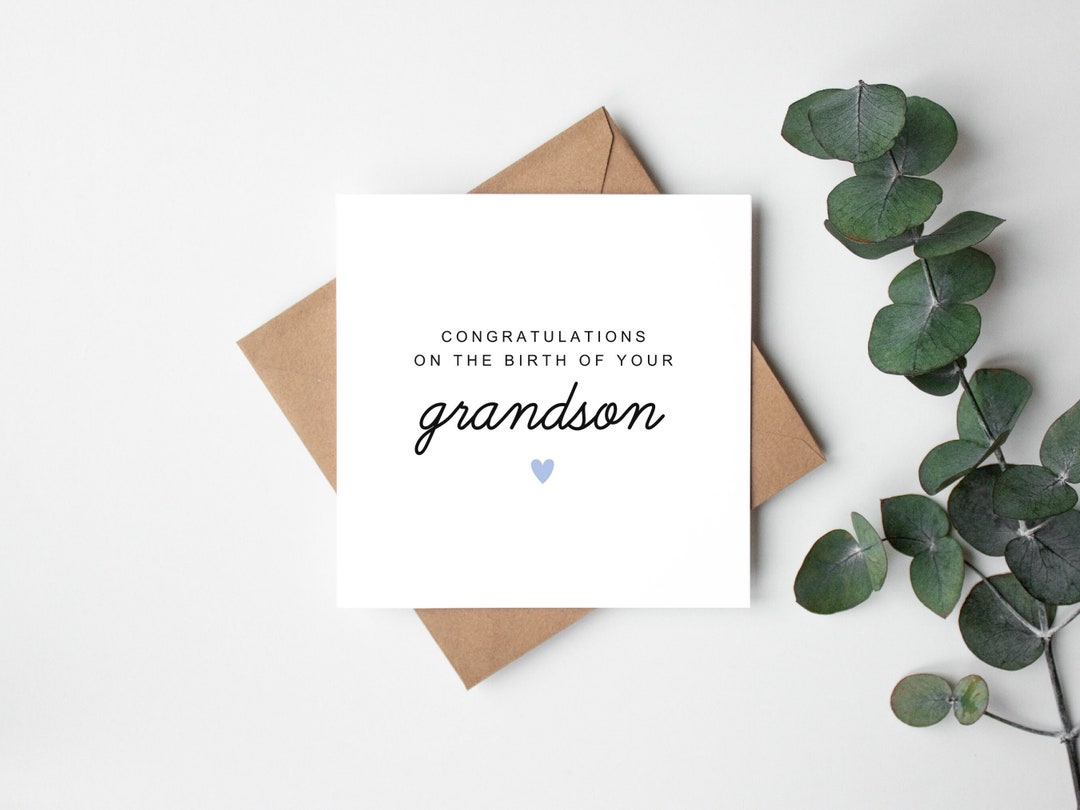 Congratulations on the Birth of Your Grandson Card, New Grandson Card ...