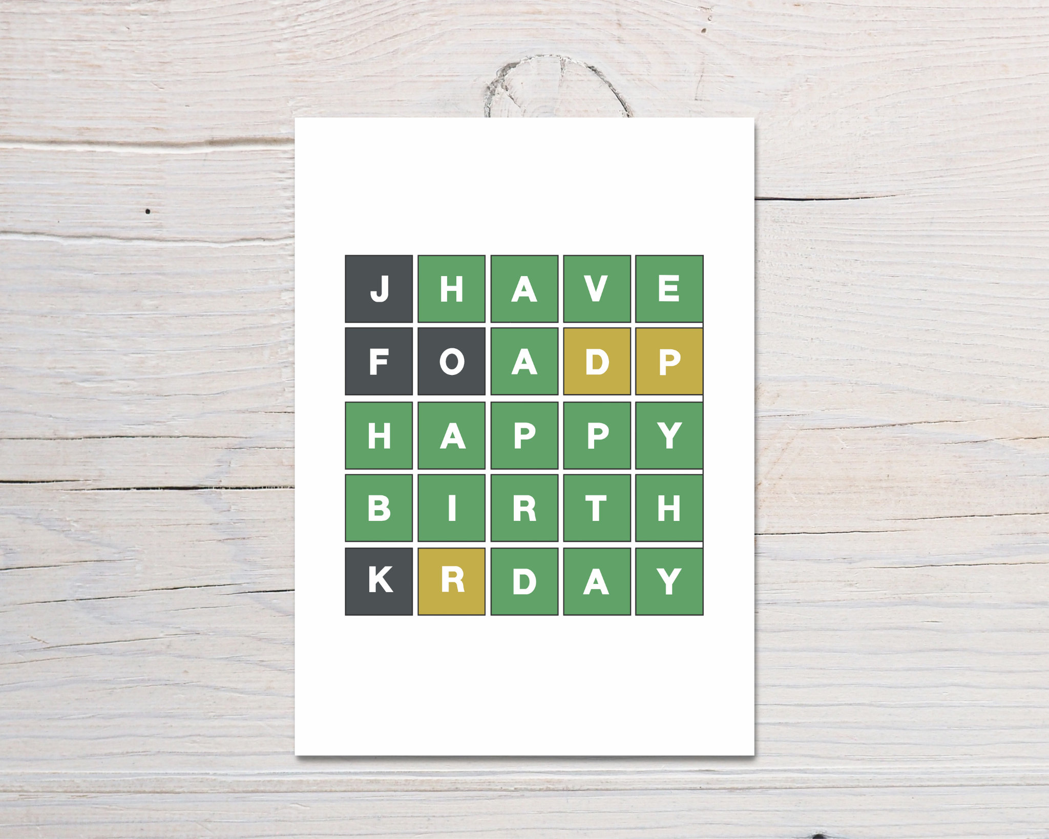 PRINTABLE Wordle-themed Happy Birthday Card Digital Download - Etsy
