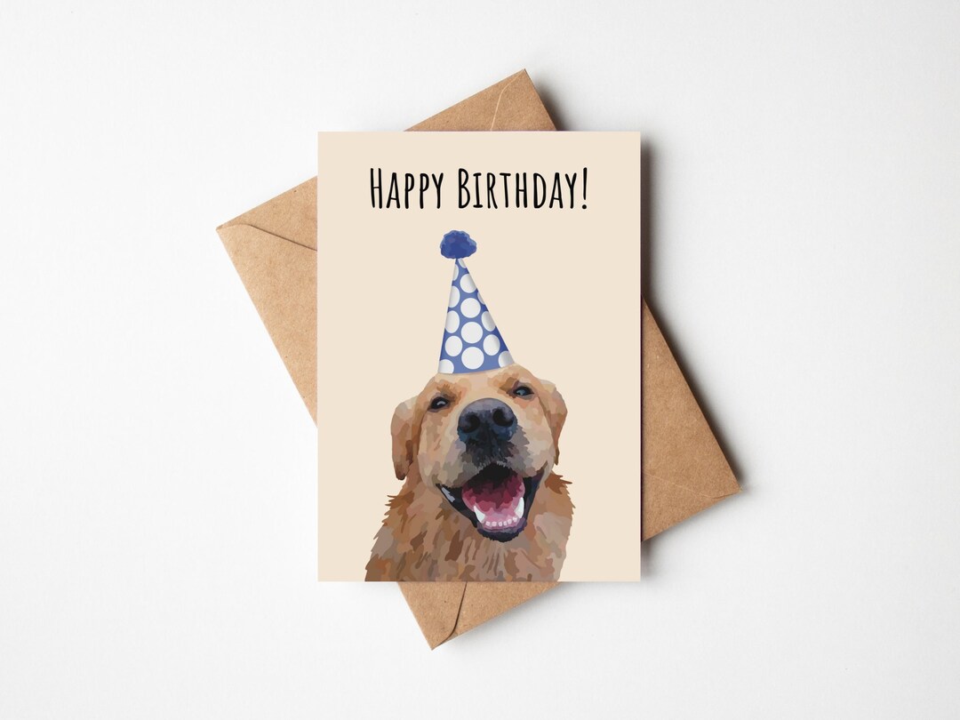 Cute Labrador Birthday Card - Happy Birthday Card for Dog Lover ...