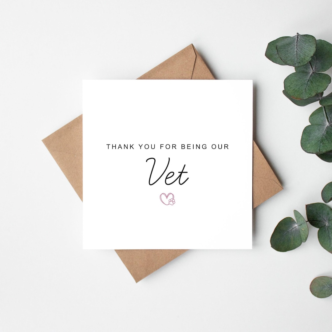 Thank You for Being Our Vet Card, Thank You Vet Card, Simple Thank You ...