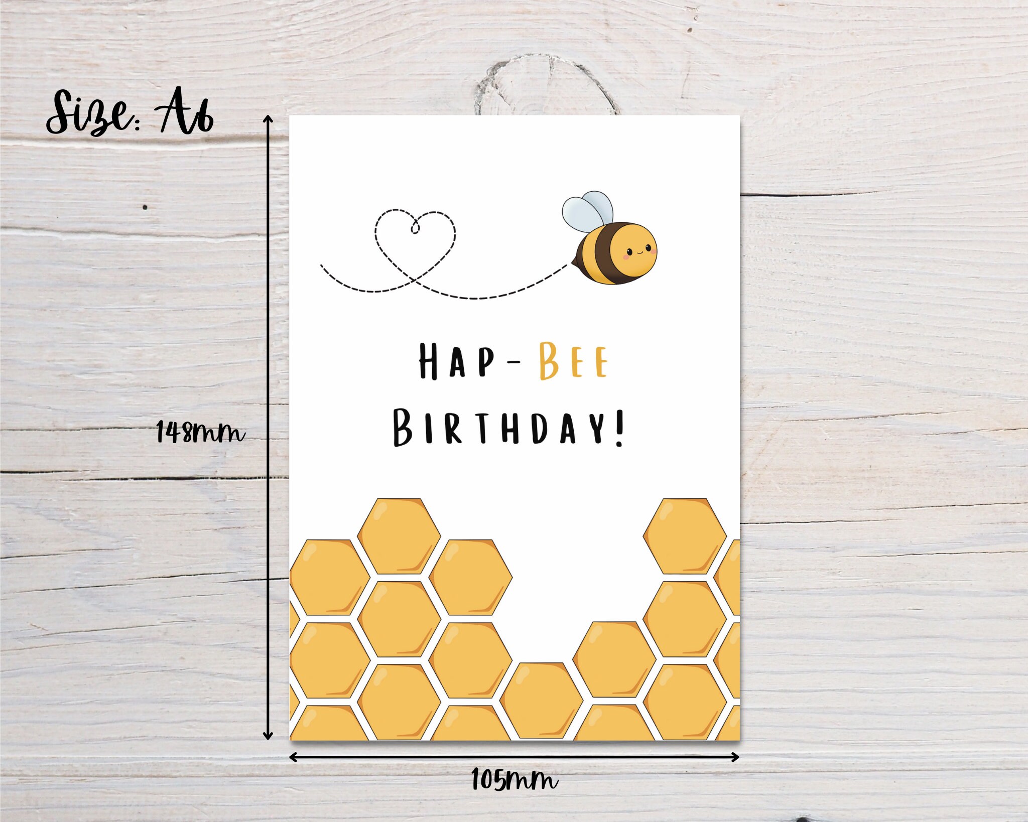 Hap-bee Birthday Bumblebee Birthday Card Cute Birthday Card - Etsy