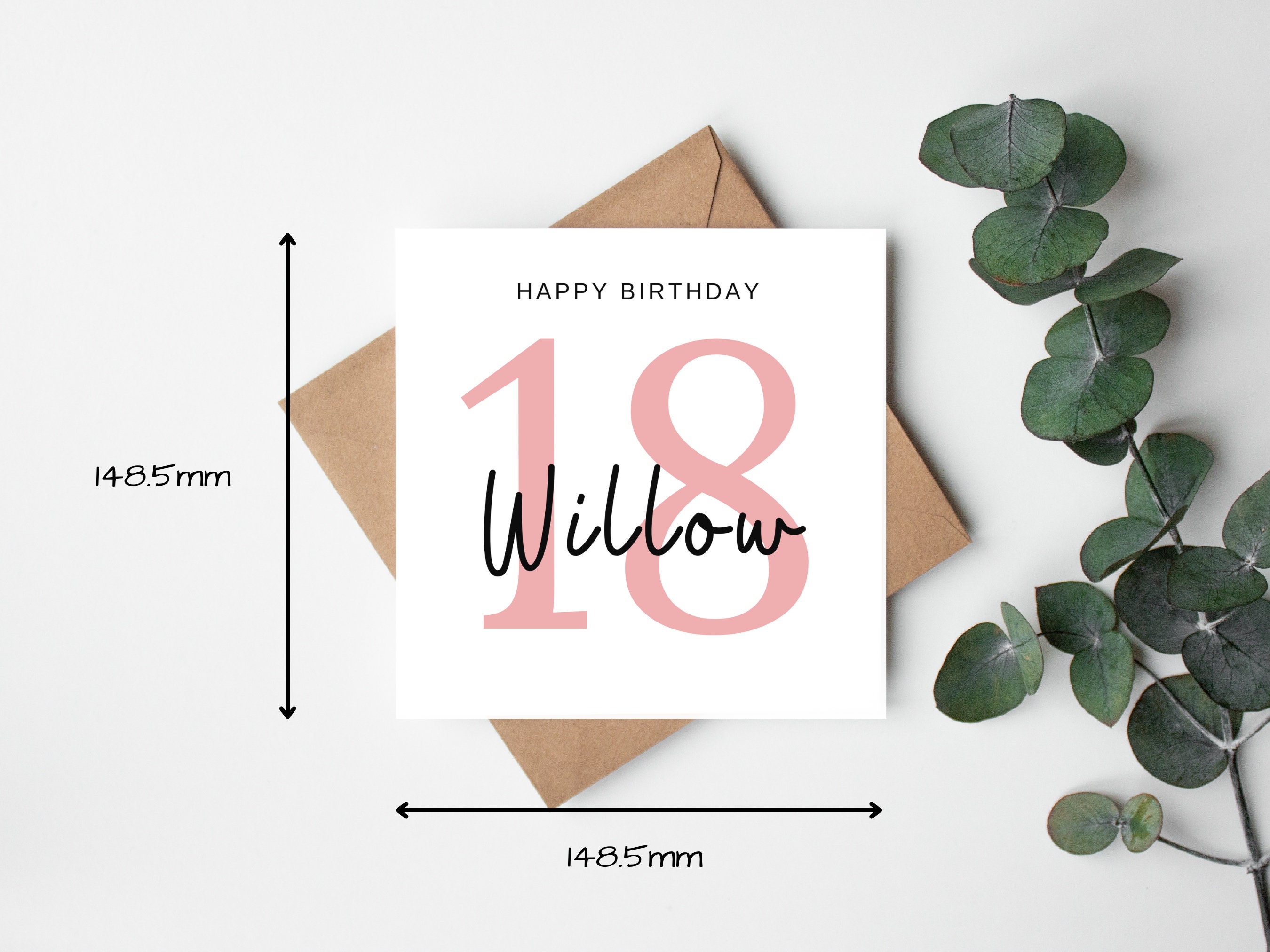 Personalised 18th Birthday Card, Custom 18th Birthday Card, Eighteenth Birthday Card for Friend ...