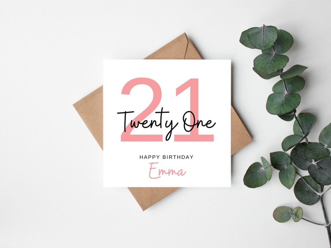 Personalised 21st Birthday Card, Custom 21st Birthday Card, Twenty ...