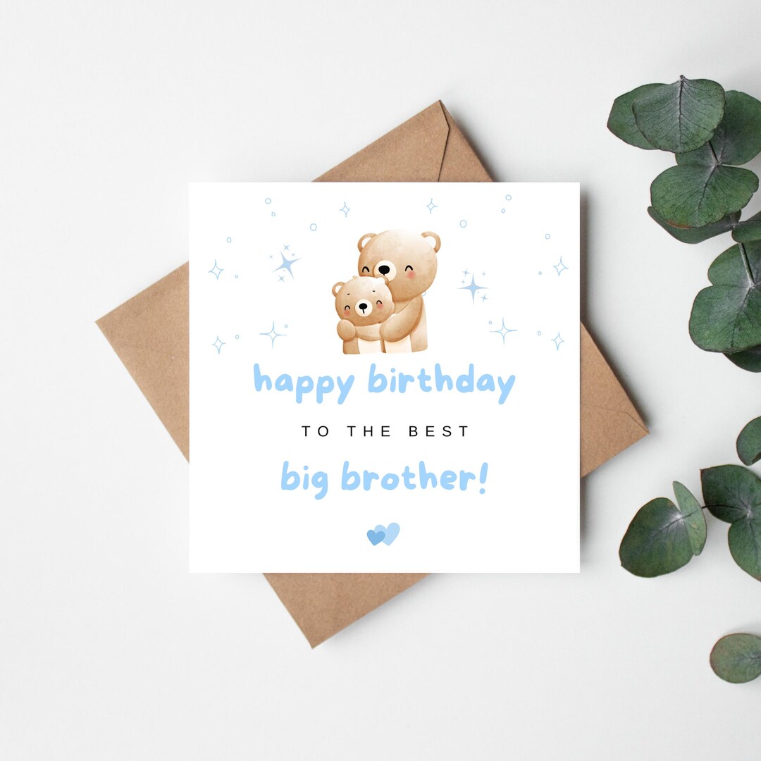 Happy Birthday to the Best Big Brother Card, Birthday Card for Big ...