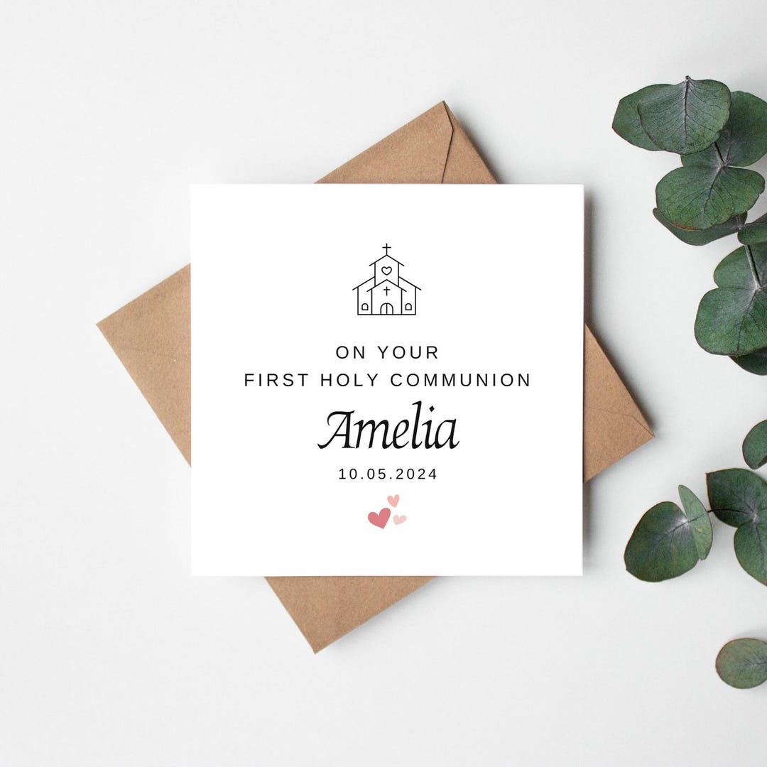 On Your First Holy Communion Day Card, Personalised First Communion ...