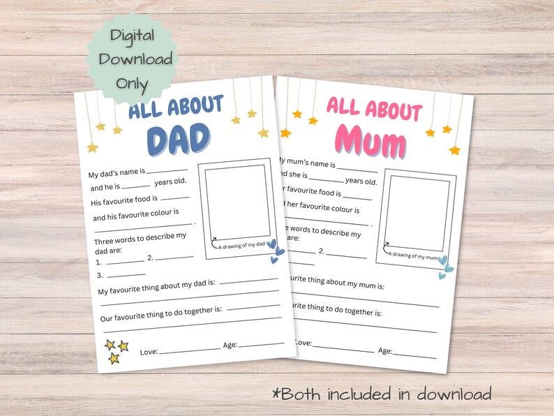 Printable Bundle Mother's Day & Father's Day Worksheets, Mother's Day ...