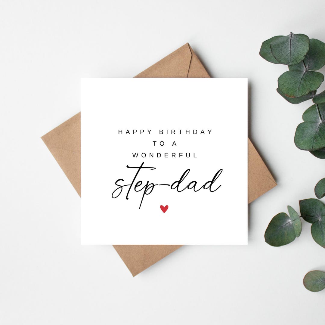Happy Birthday to a Wonderful Step-dad Card, Birthday Card for Stepdad ...