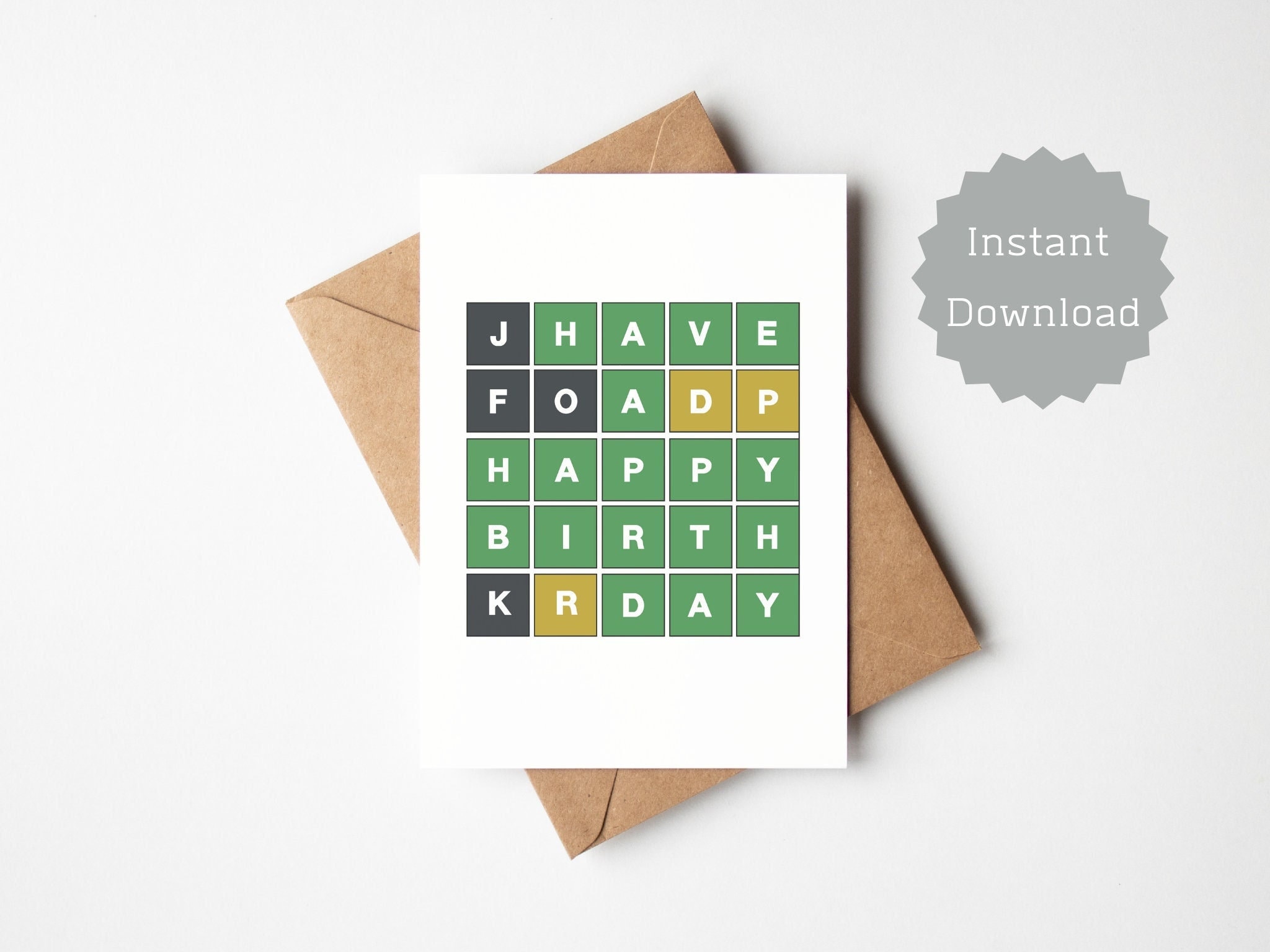 PRINTABLE Wordle-themed Happy Birthday Card Digital Download - Etsy