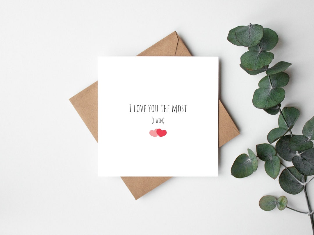I Love You the Most (I Win) Card, Anniversary Card for Husband ...