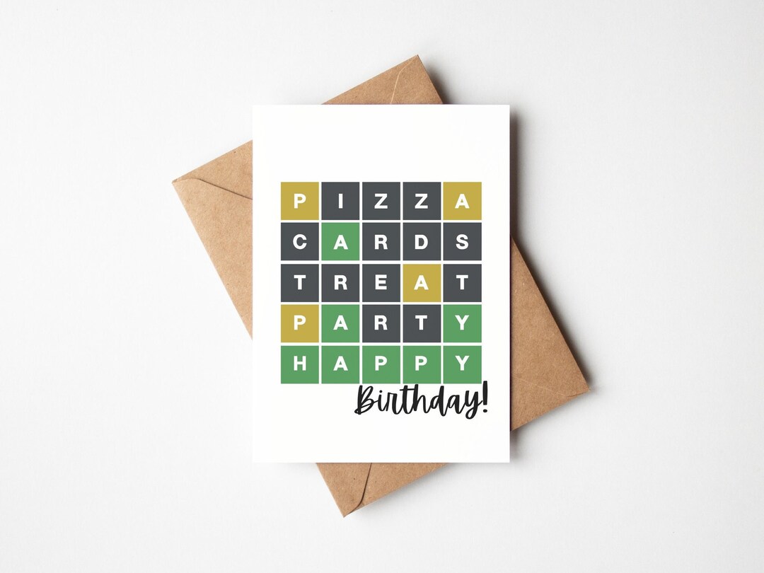 Wordle-themed Happy Birthday Card - Fun Birthday Card for Him/her Based ...
