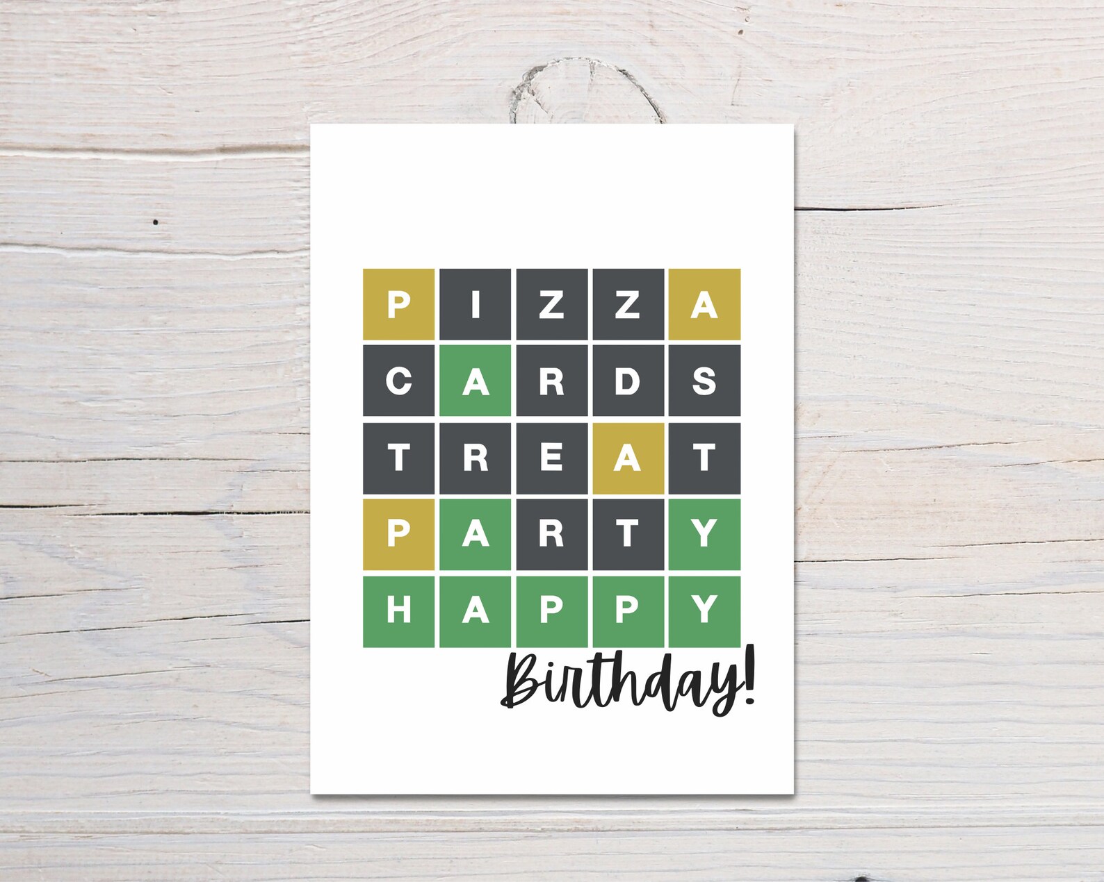 Wordle-themed Happy Birthday Card Fun Birthday Card for Him/her Based ...