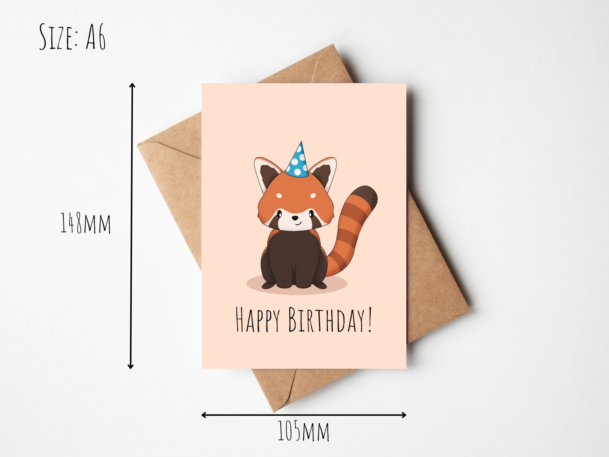 Red Panda Birthday Card Happy Birthday Greeting Card for - Etsy