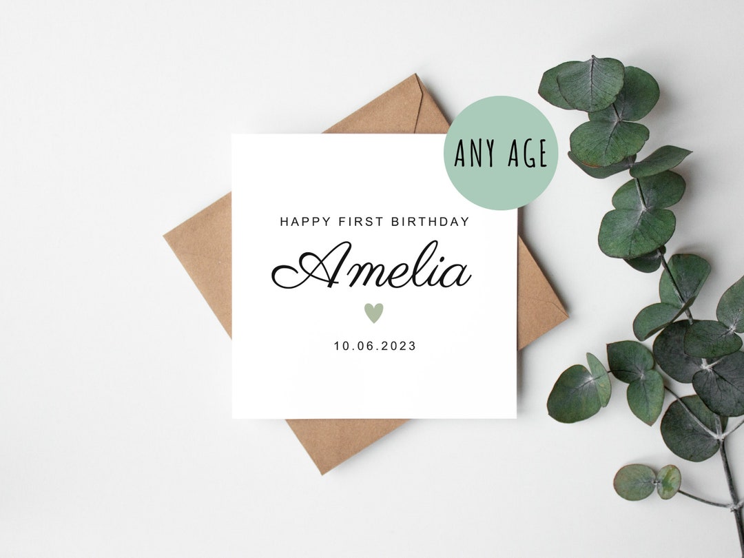 Personalised First Birthday Card, Custom 1st Birthday Card, Any Age ...