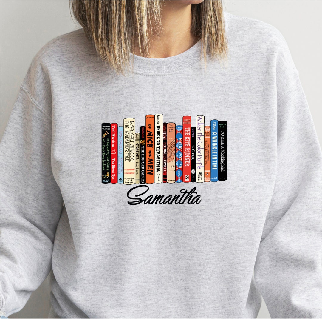 Personalise Funny Bookworm Sweatshirt, Reading Books Apparel, Customise ...