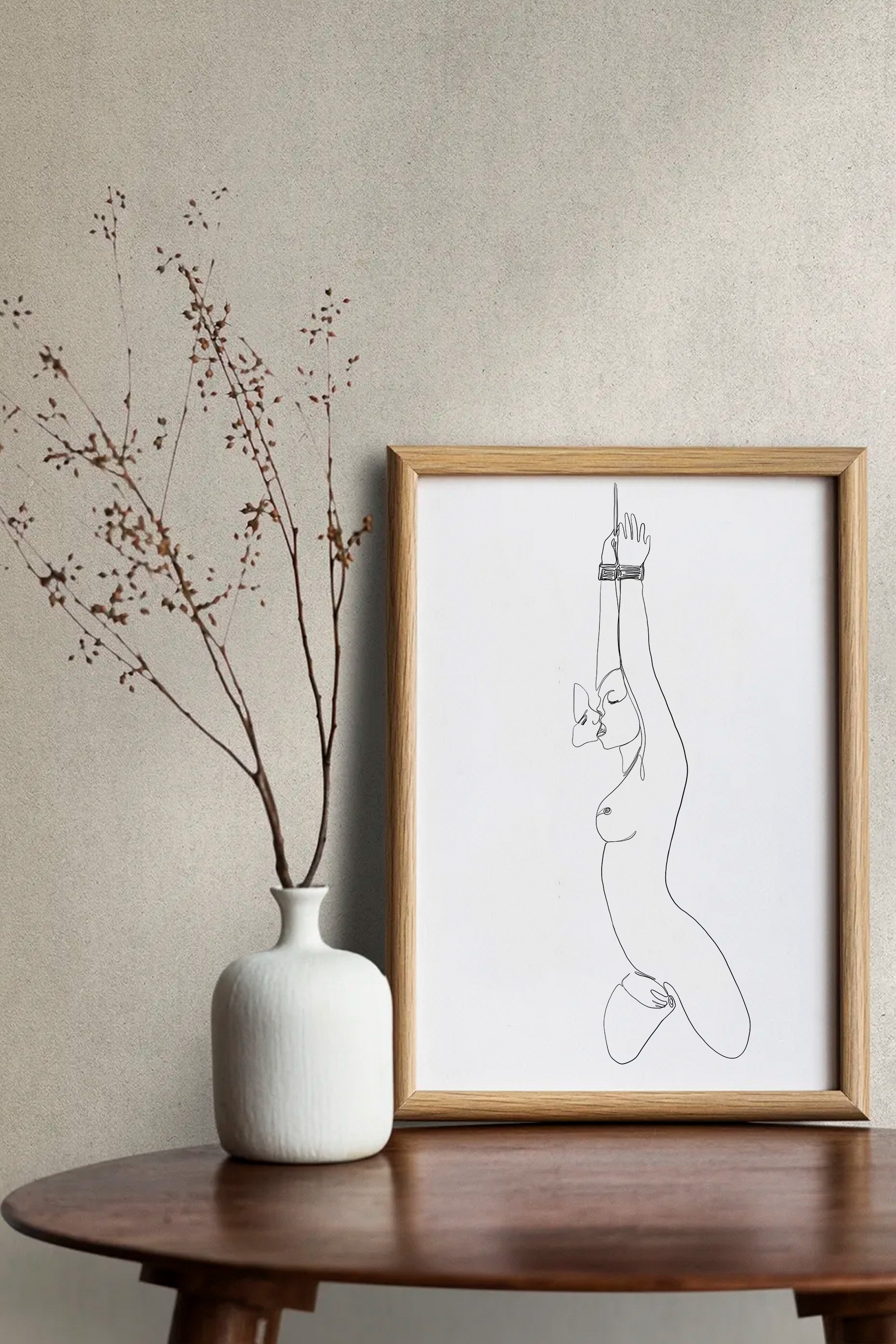 Bdsm Art Erotic Lesbian Art Female Line Art One Line Drawing Nude