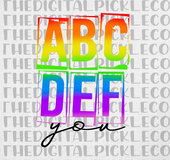 Abcdef You PNG Clipart & Digital Download - Etsy