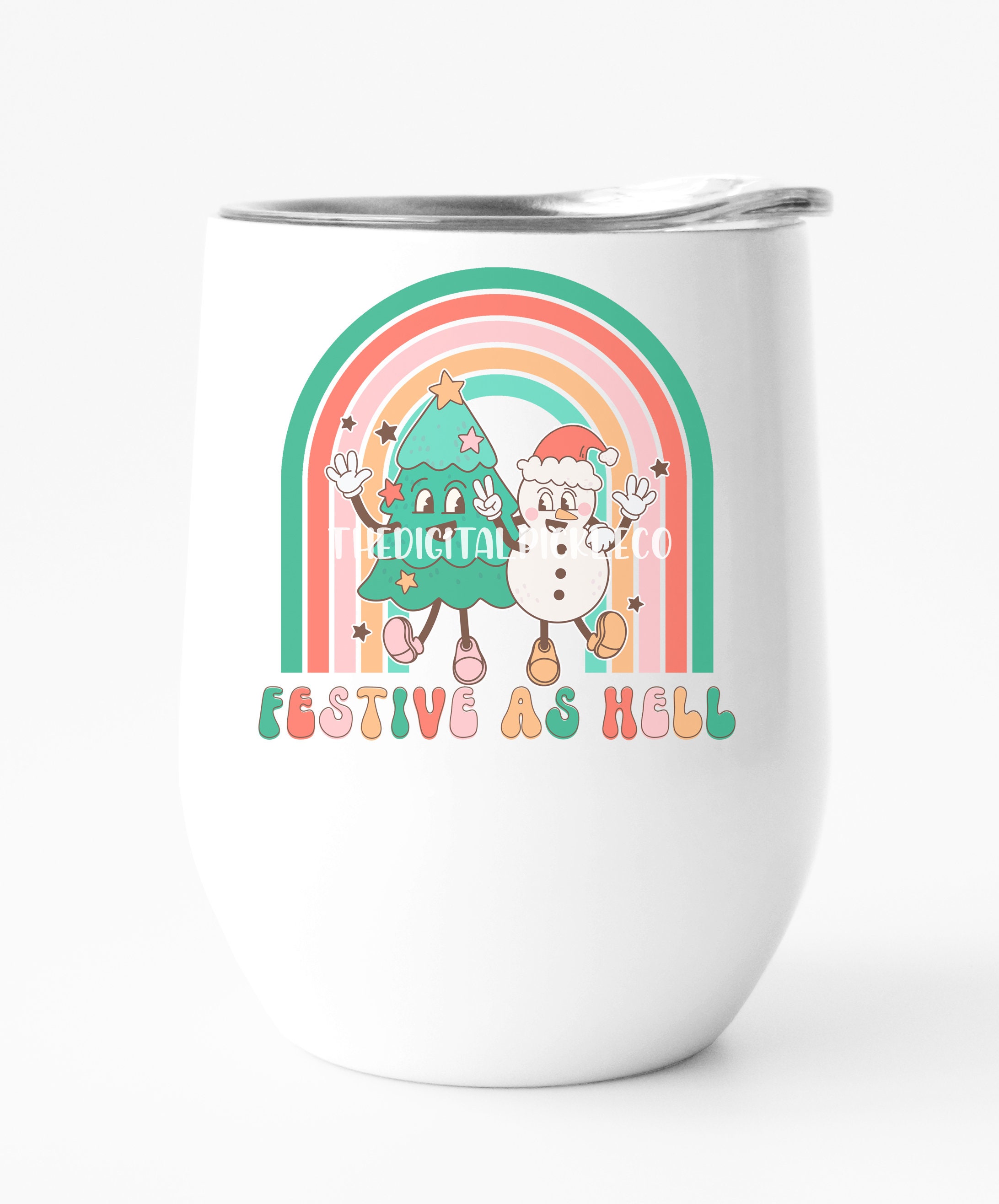 Festive as Hell |groovy|retro| PNG Clipart & Digital Download - Etsy