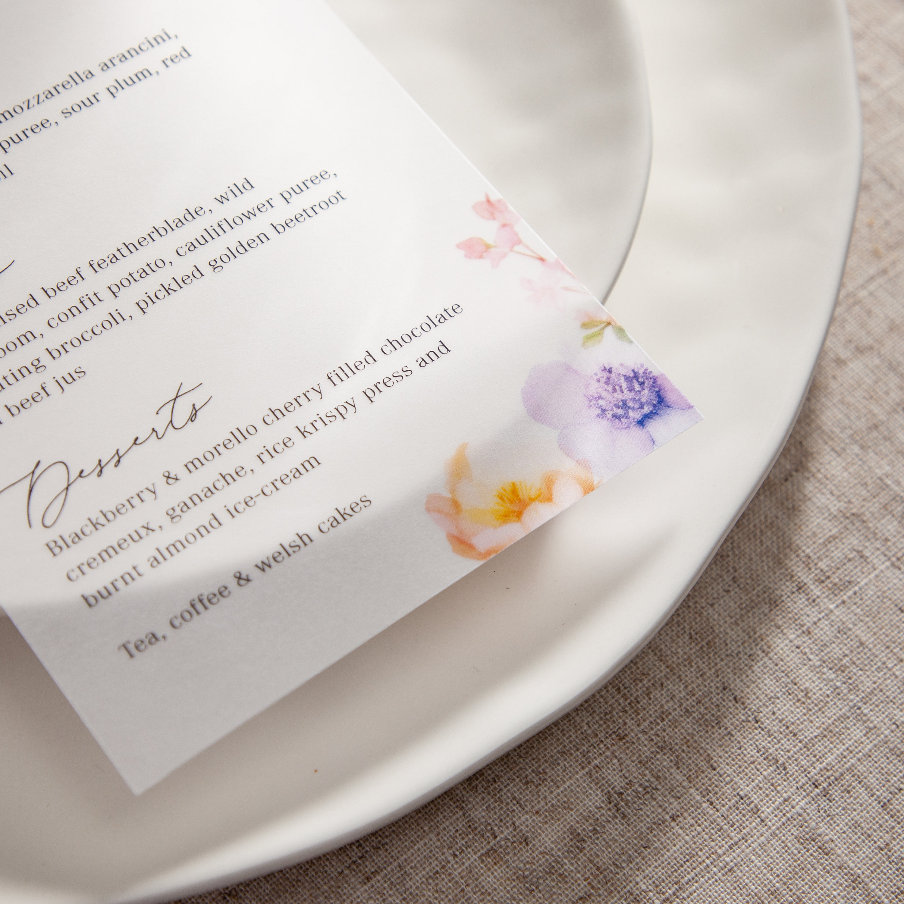 Pressed Floral Vellum Wedding Menus - Etsy