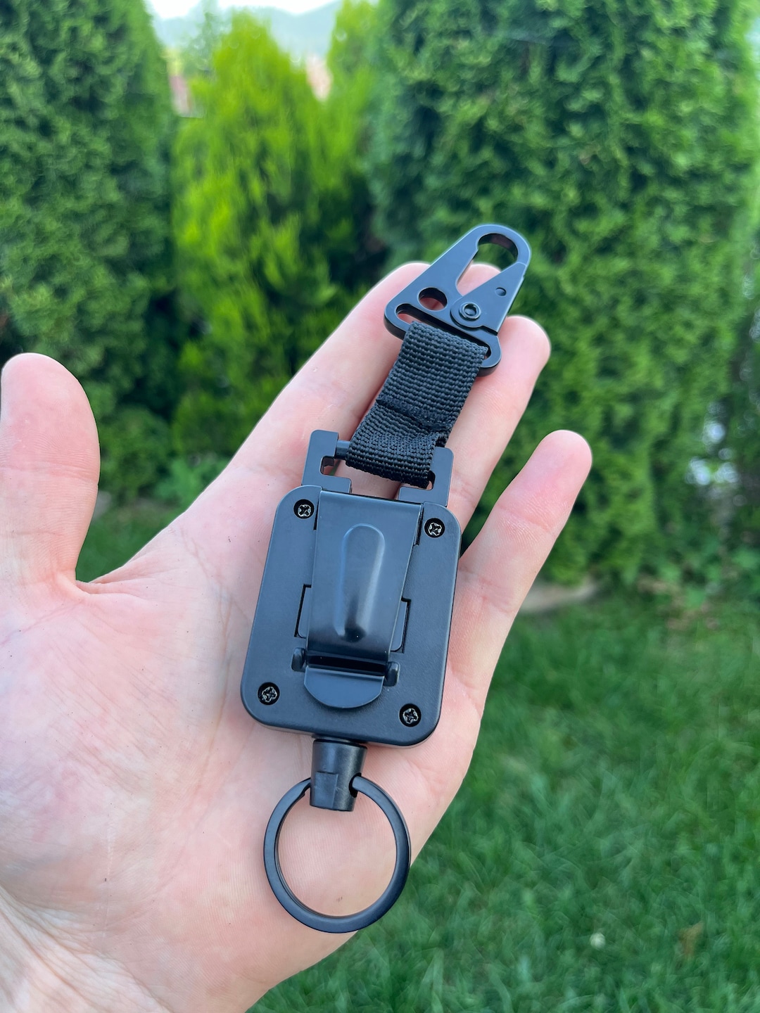 Metal Retractable Reel for Keys & ID | Reinforced Steel Wire Cable - Etsy