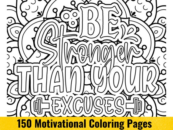 150 Motivation Digital Coloring Pages Bundle for Adults and - Etsy