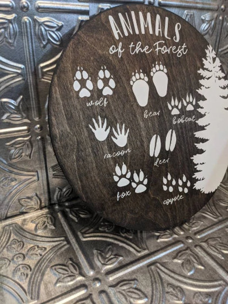 Round Animal Tracks of the Forest/animal Tracks Nursery/ Woodland ...