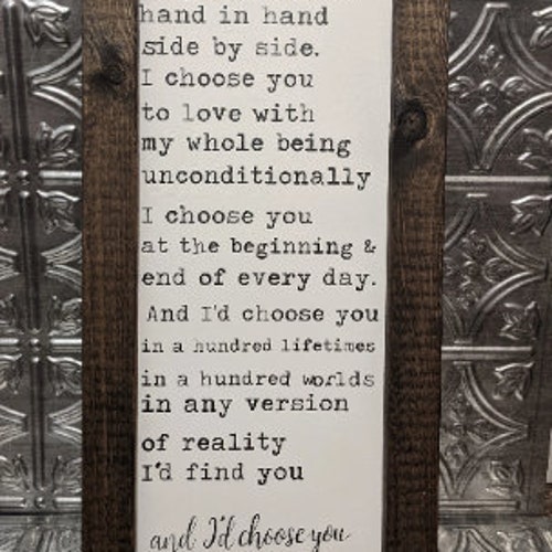 I Choose You Wedding Sign Couples Sign Wedding Sign Gift - Etsy