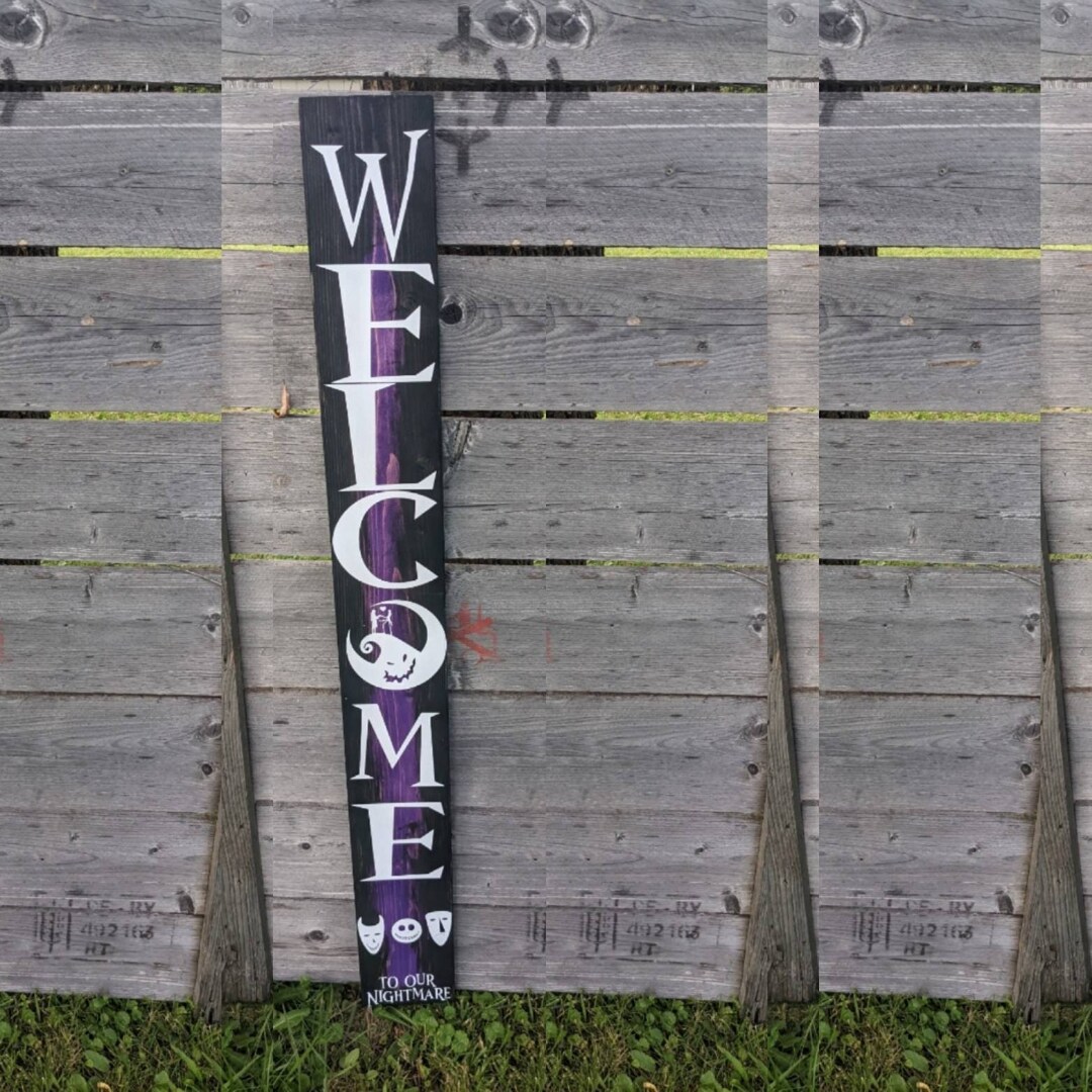 Nightmare Before Christmas Porch Sign Halloween Decor Nightmare Before ...