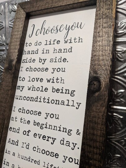 I'd Choose You Sign Farmhouse Sign Wedding Gift | Etsy