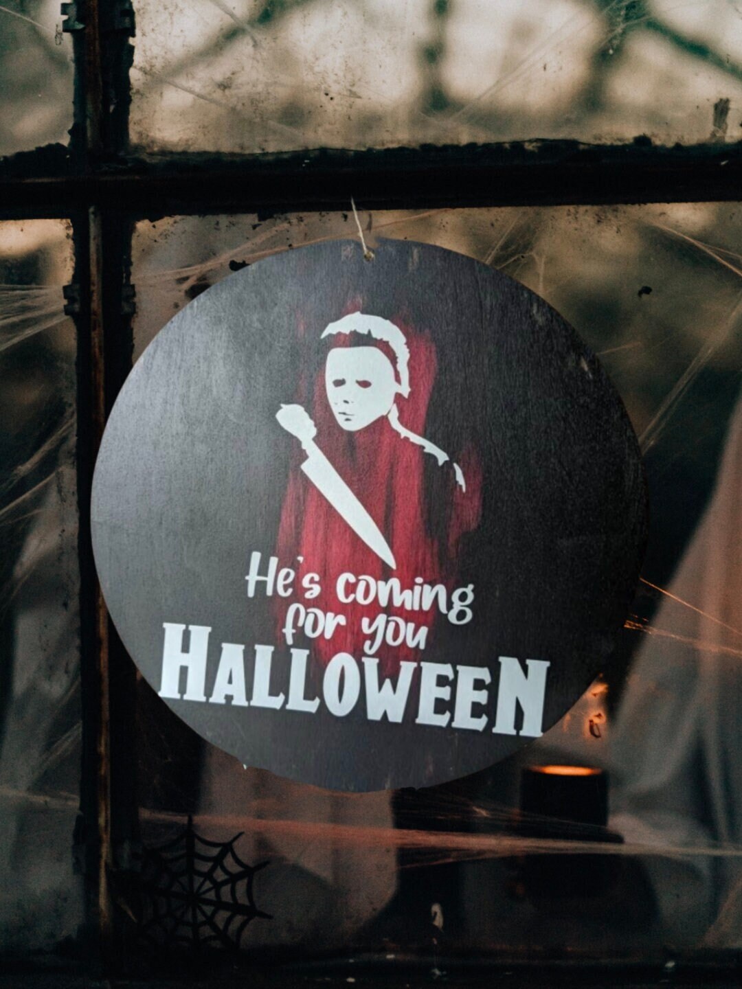 Michael Myers Halloween Door Hanger Welcome Sign | Halloween Decor ...