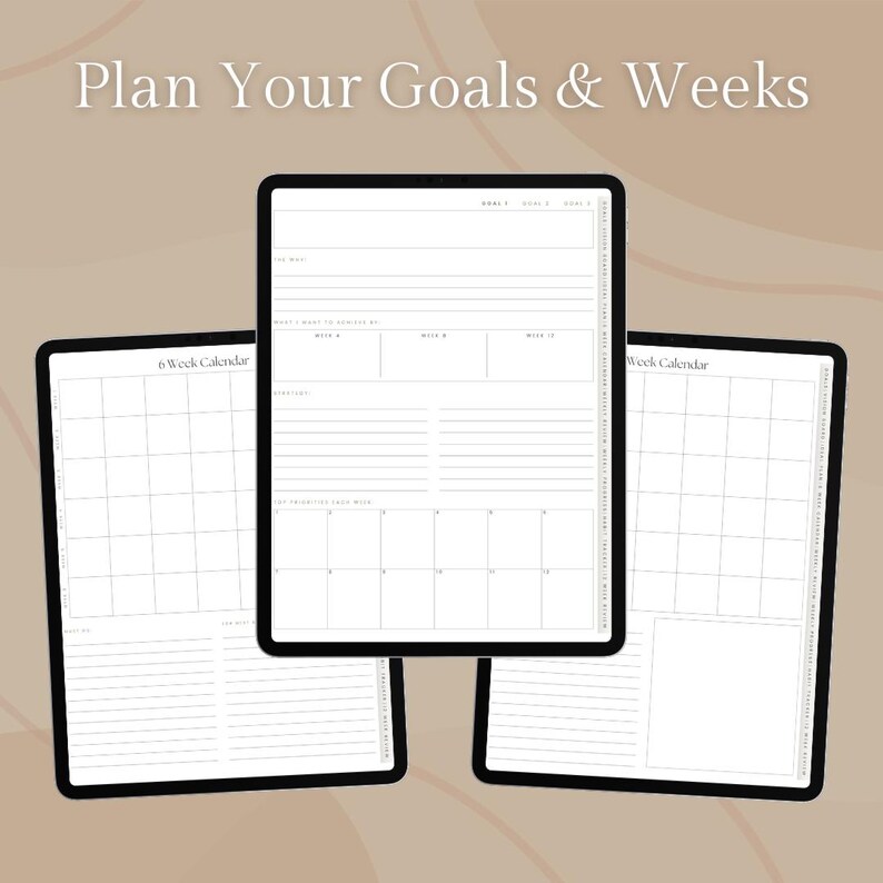 12 Week Year Digital Planner | Hyperlinked & Undated Goal Setting ...