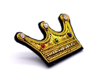 Embroidered Crown Brooch - Etsy