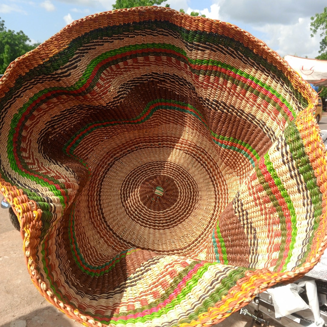 Big Straw Table Bowl, Design Basket, Native Basket Gift for Mom, Art ...